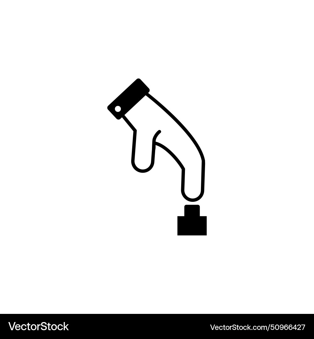 Hand pressing button push finger flat icon Vector Image