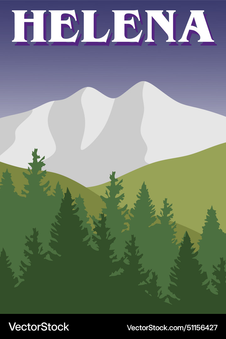 Helena montana with beautiful view Royalty Free Vector Image