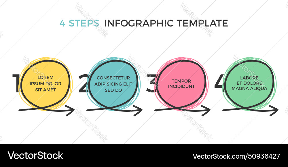 Infographic template with 4 steps Royalty Free Vector Image