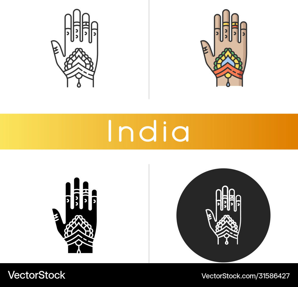 Mehndi icon Royalty Free Vector Image - VectorStock