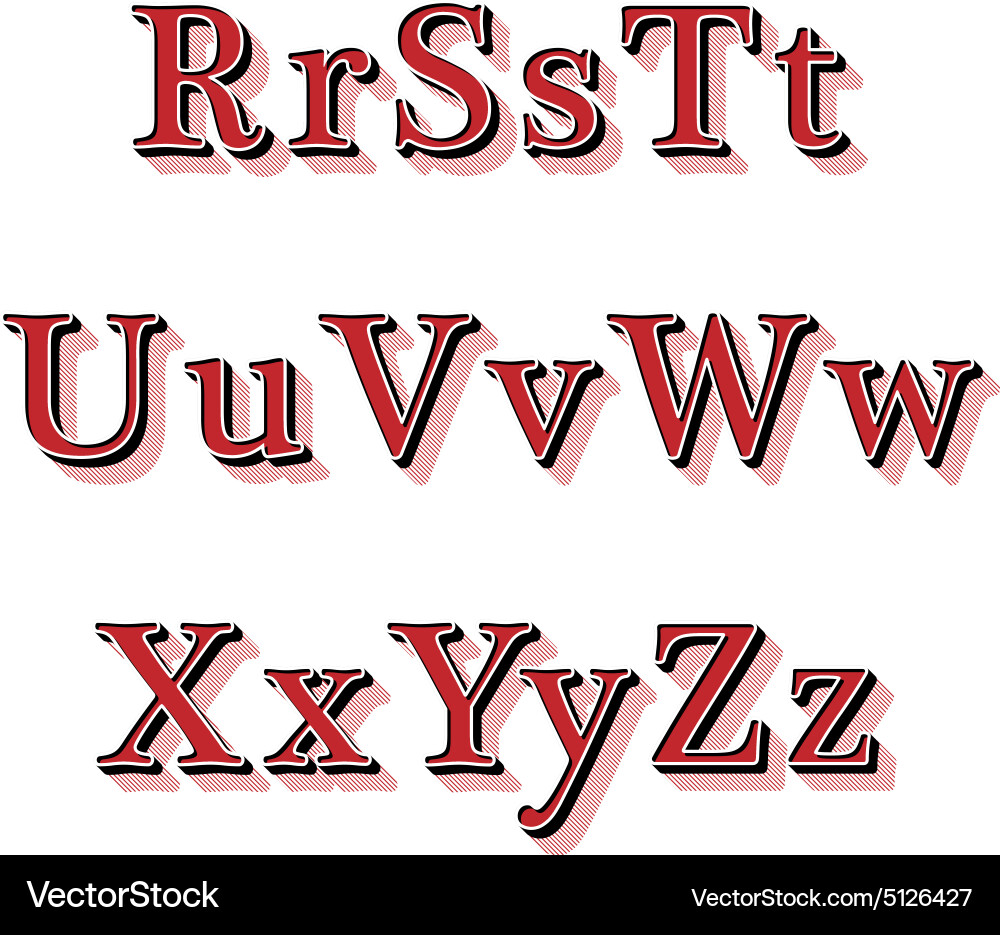 Retro Alphabet Letter Set Royalty Free Vector Image