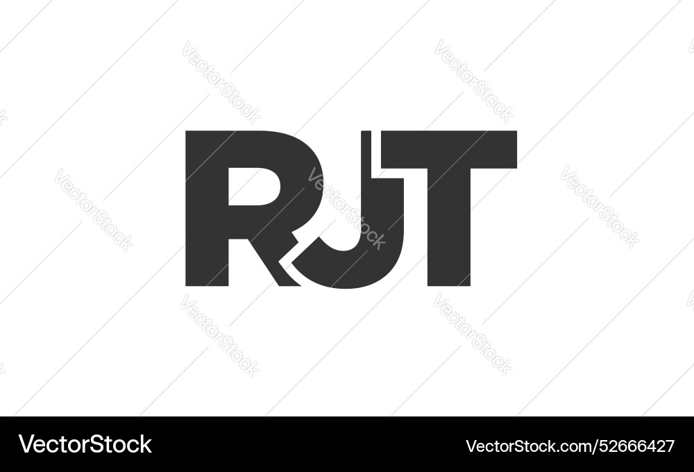 Rjt logo design template with strong and modern Vector Image