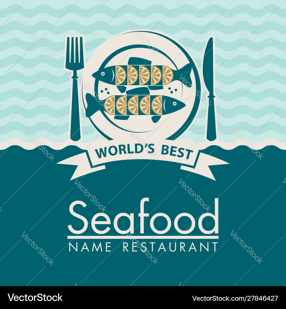 Seafood menu design Royalty Free Vector Image - VectorStock