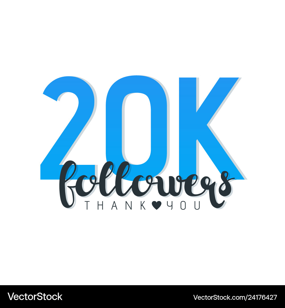 Thank you letters for follower Royalty Free Vector Image
