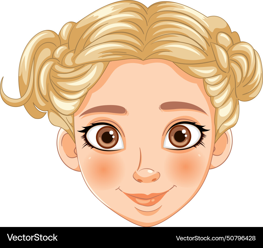 A cheerful young girls face Royalty Free Vector Image