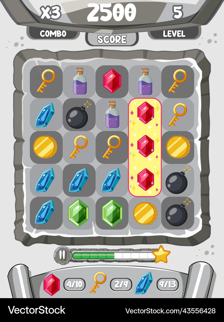 A game background template with elements Vector Image