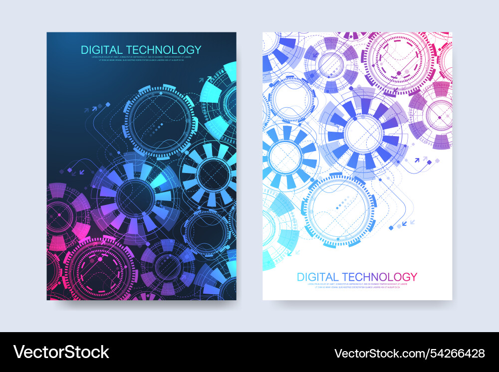 Abstract digital technology cover template design Vector Image