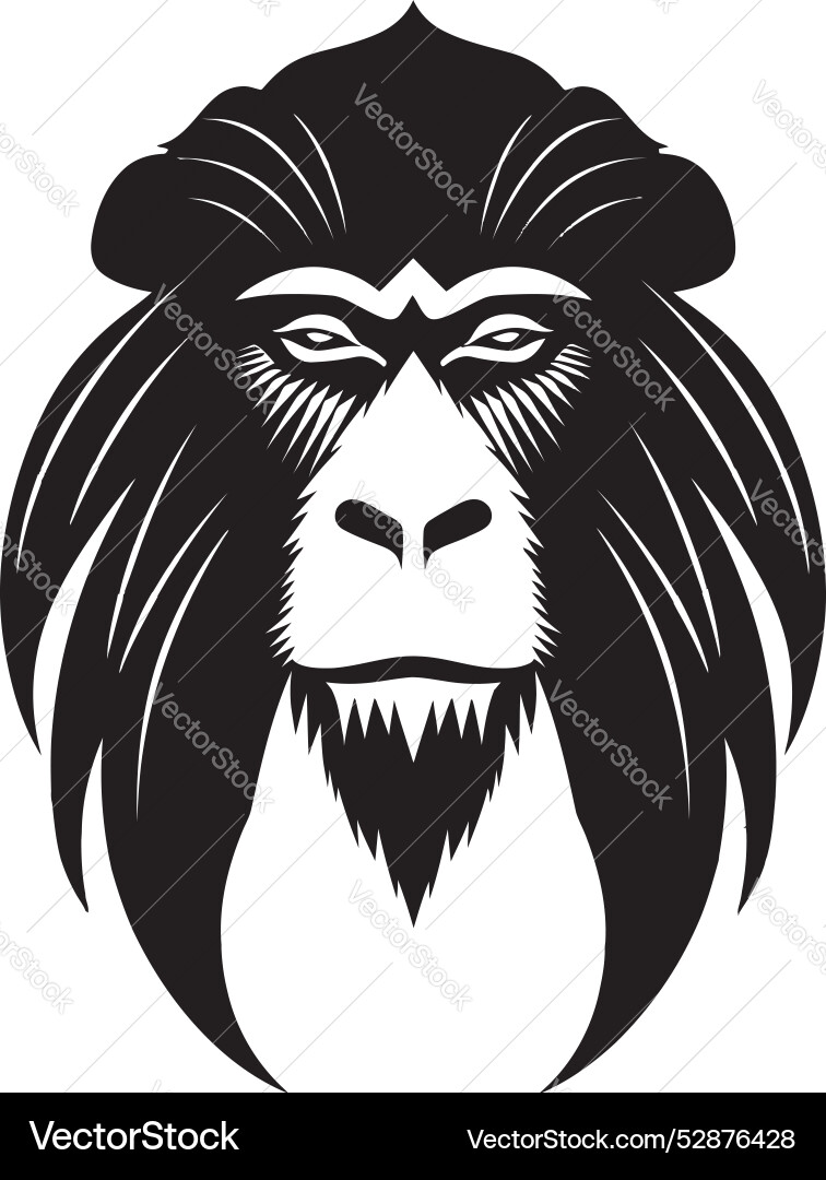 Baboon monochrome insignia majestic symbol Vector Image