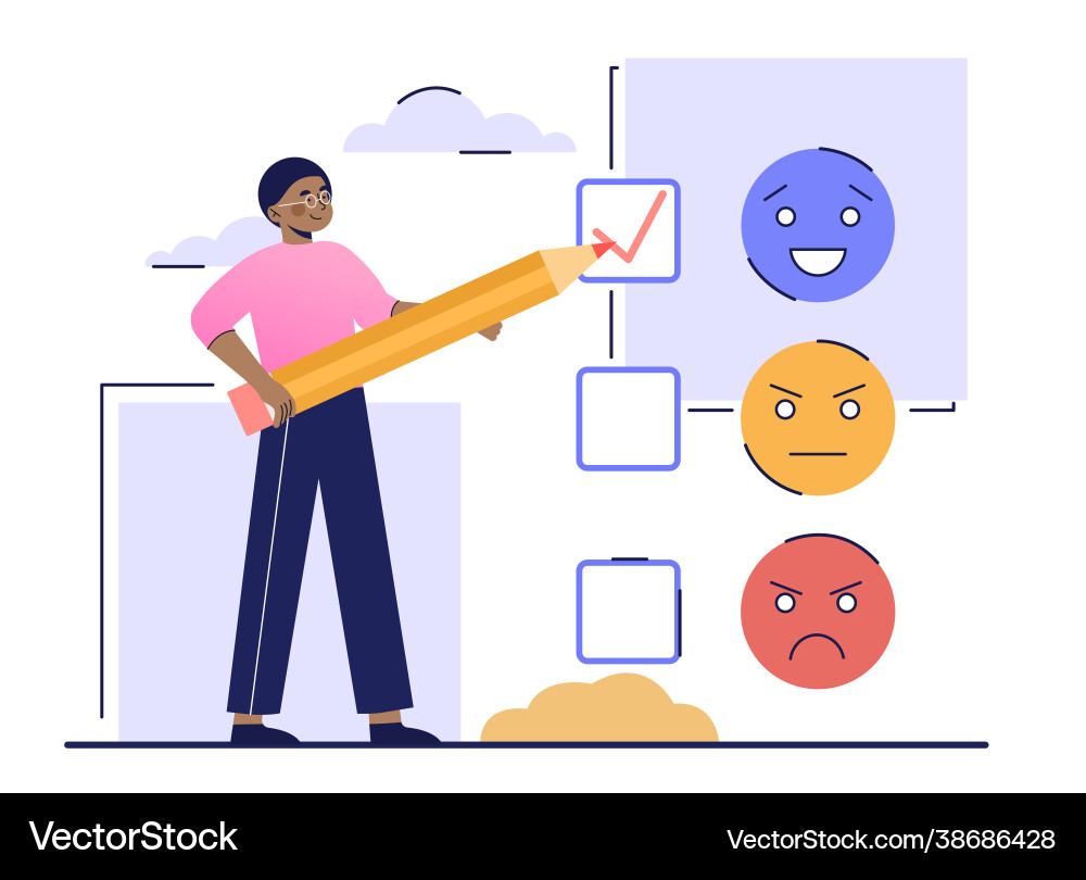 Client satisfaction survey concept Royalty Free Vector Image