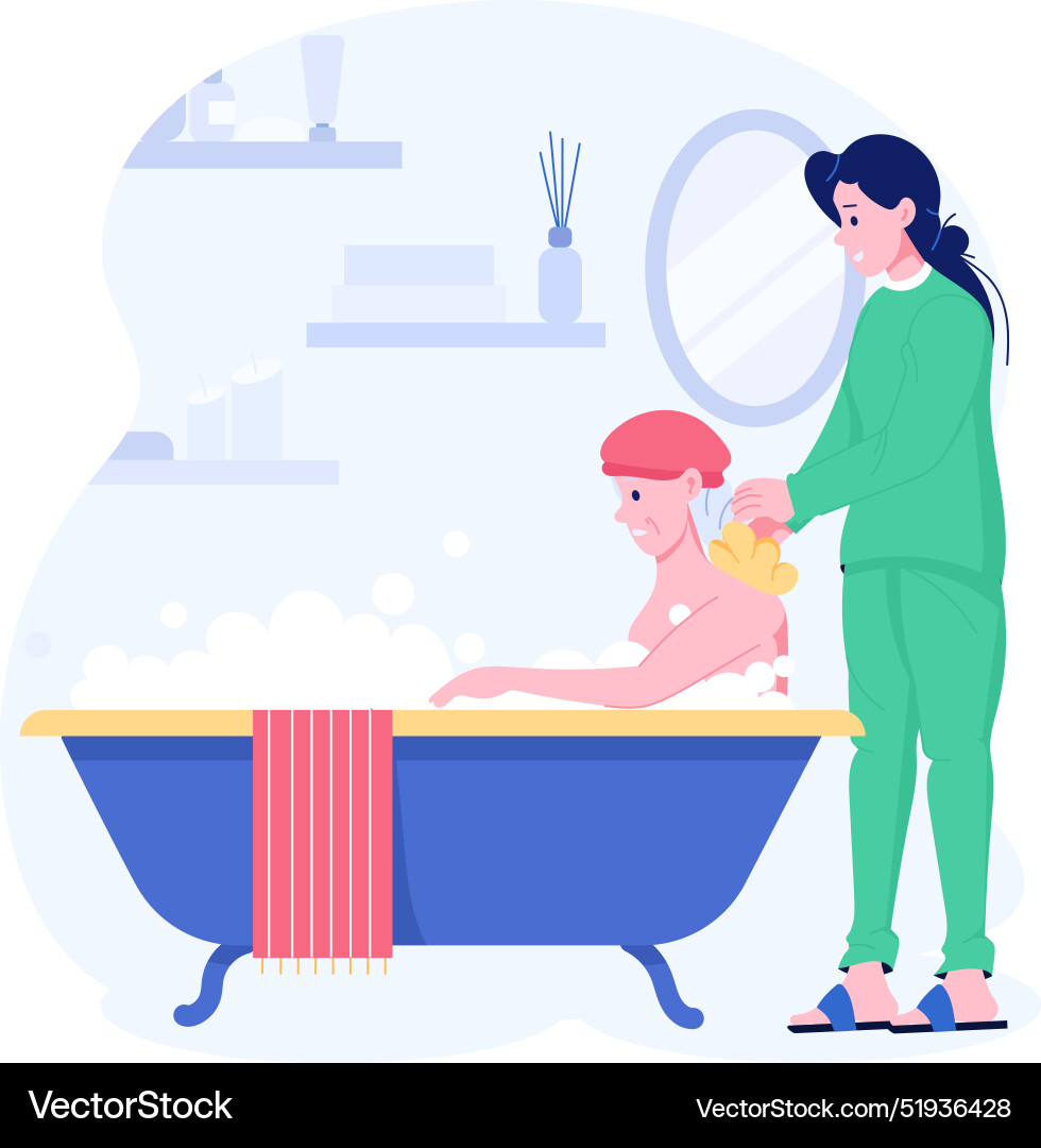 Elderly bath Royalty Free Vector Image - VectorStock