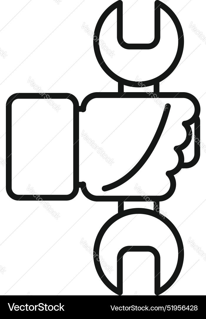 Mechanic hand holding wrench construction logo Vector Image