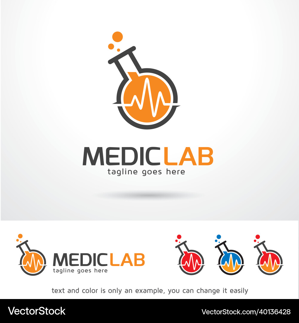 Medic lab logo template Royalty Free Vector Image