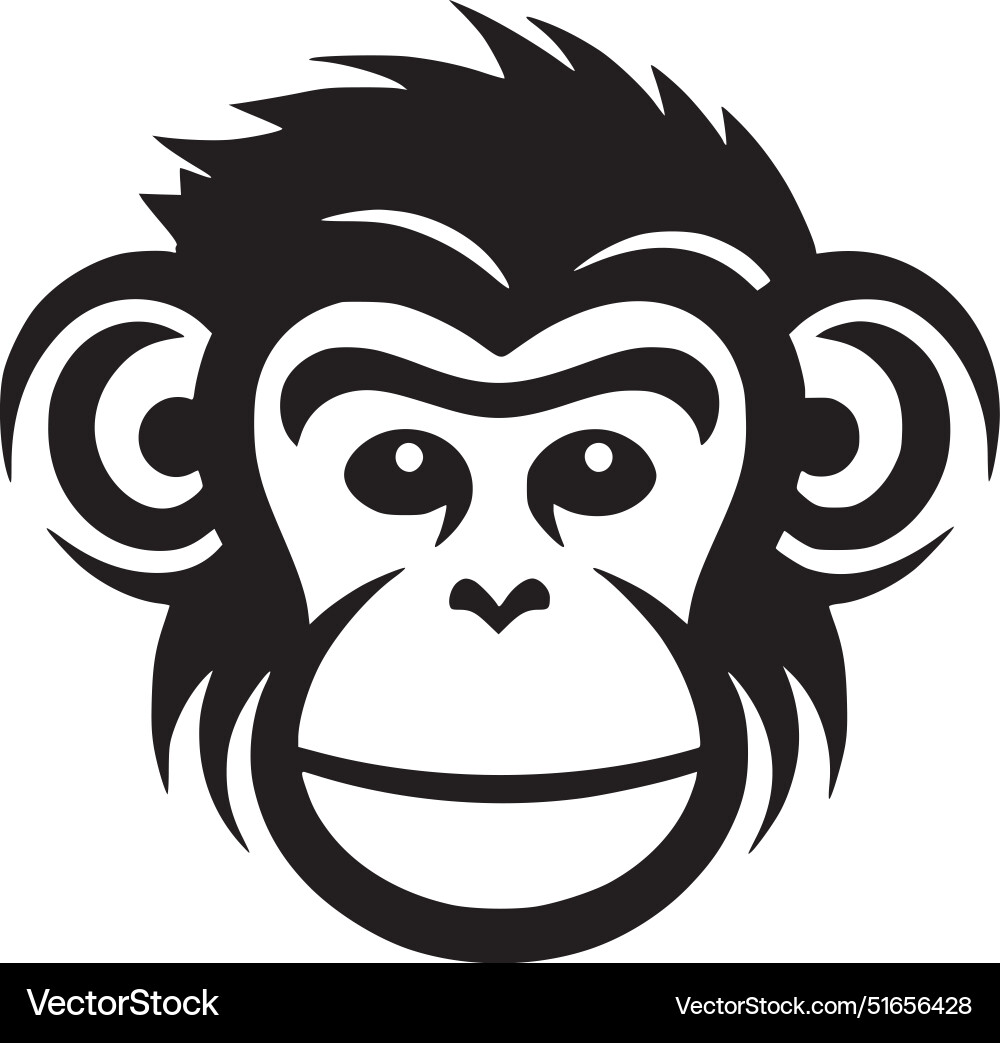Monkey - minimalist and simple silhouette Vector Image