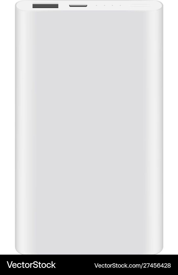 Power bank mockup isolated on white background Vector Image