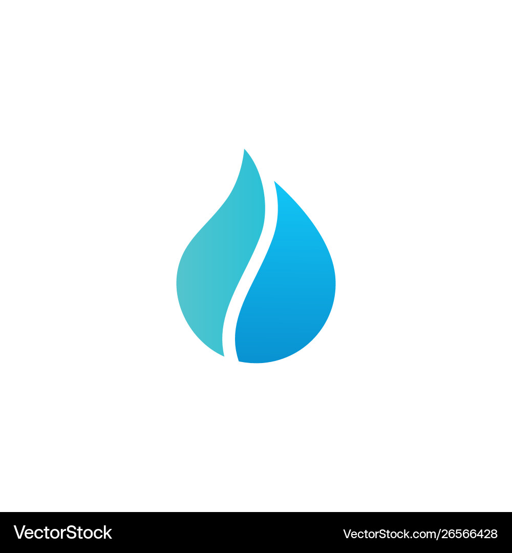 Pure water drop logo icon Royalty Free Vector Image