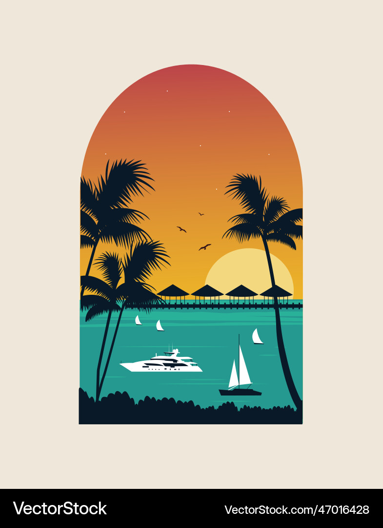 Tropical beach background Royalty Free Vector Image