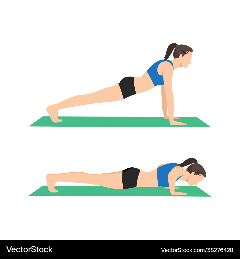 Woman doing push ups exercise Royalty Free Vector Image