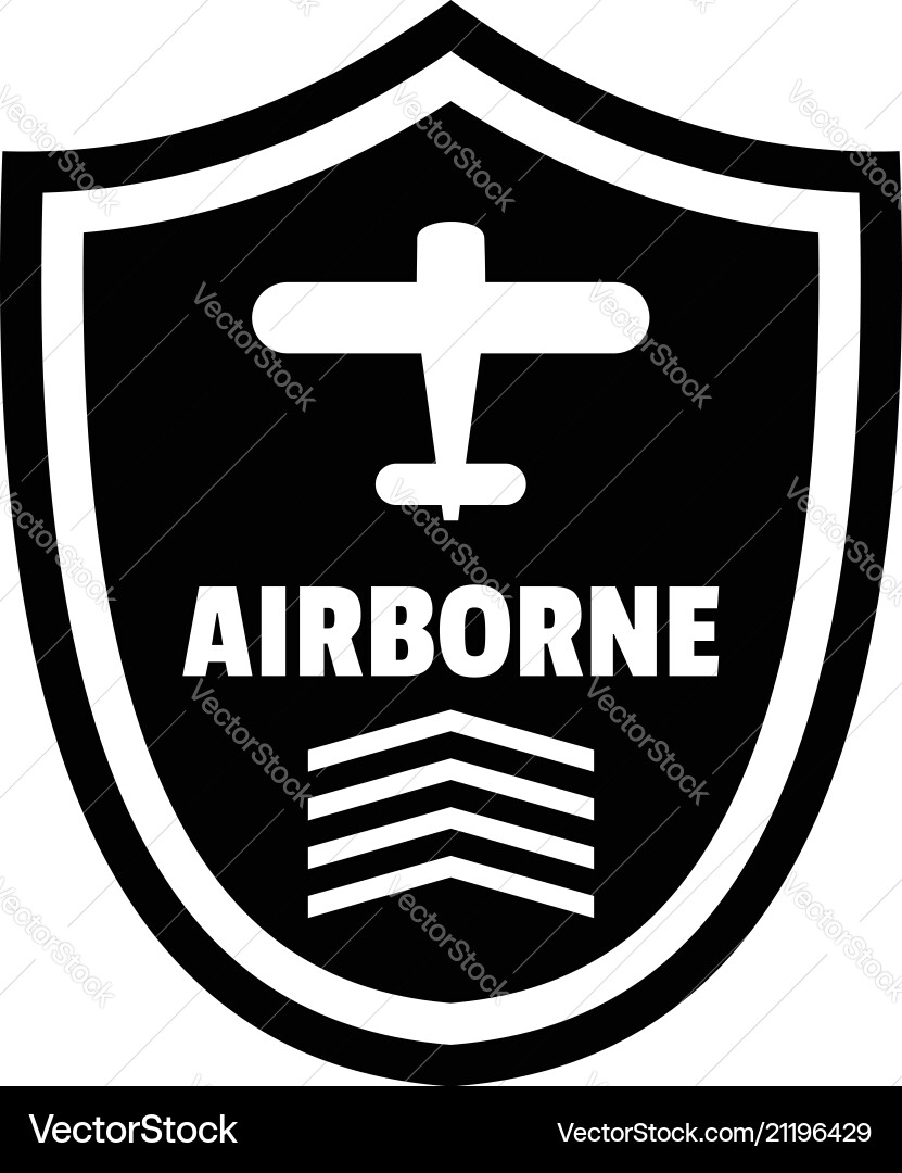 Airborne badge logo simple style Royalty Free Vector Image