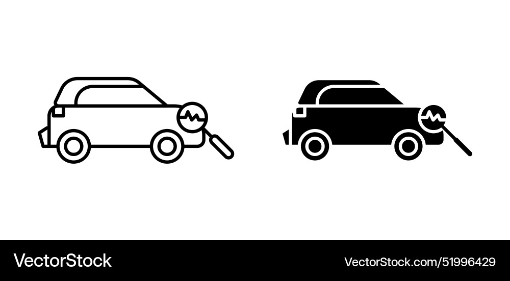 Car diagnostic outline icon collection or set car Vector Image