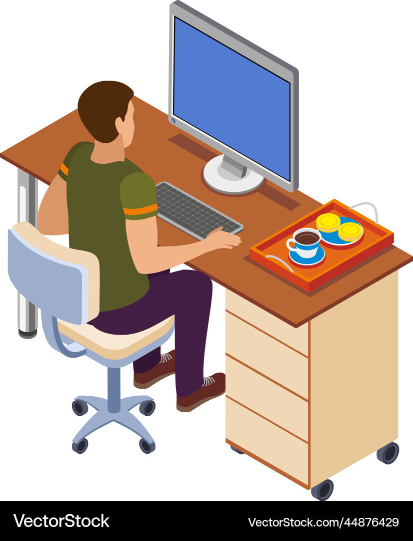Freelancer working place composition Royalty Free Vector