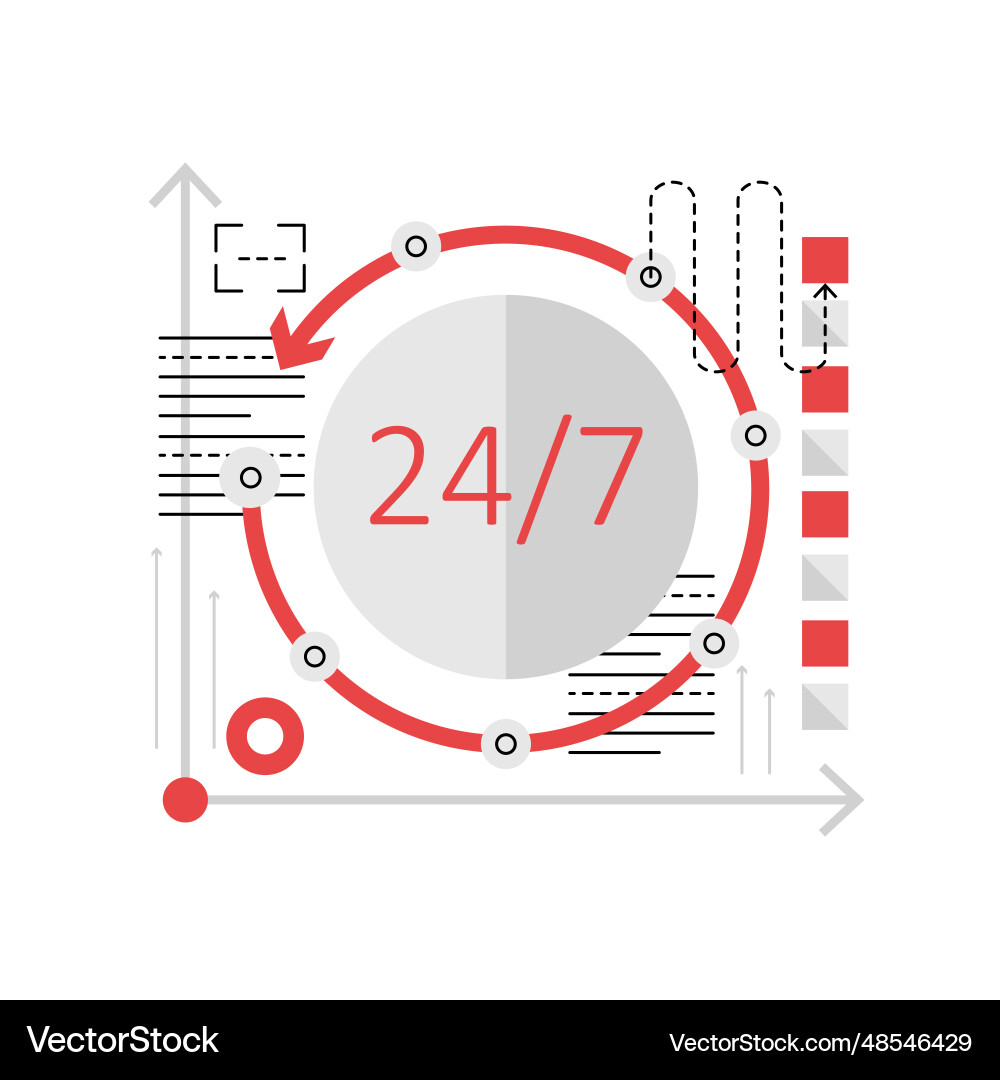 Hotel 24 hour service Royalty Free Vector Image