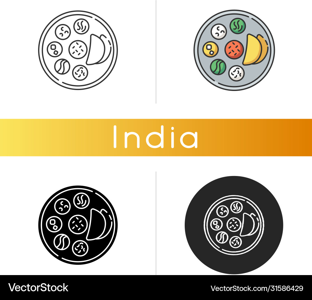 Indian thali icon Royalty Free Vector Image - VectorStock