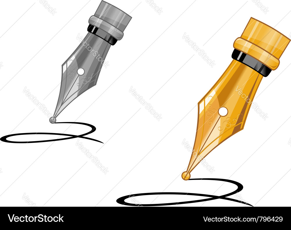 Ink pen writing Royalty Free Vector Image - VectorStock