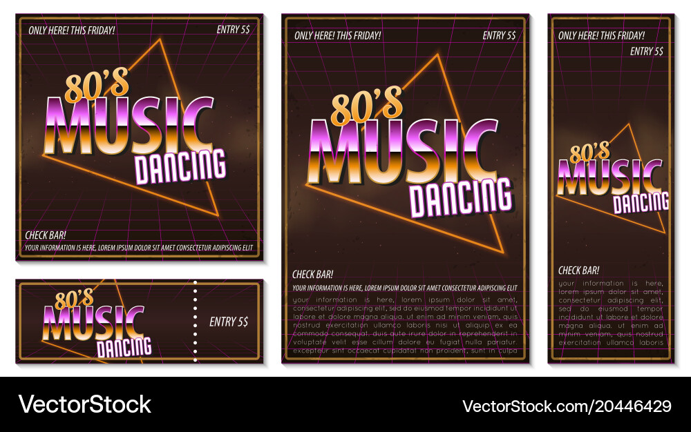 Poster in style 80 s Royalty Free Vector Image