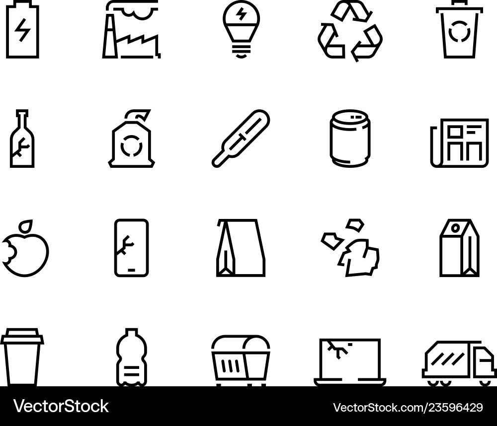 Recycling Icons - Waste & Reuse Royalty Free Vector