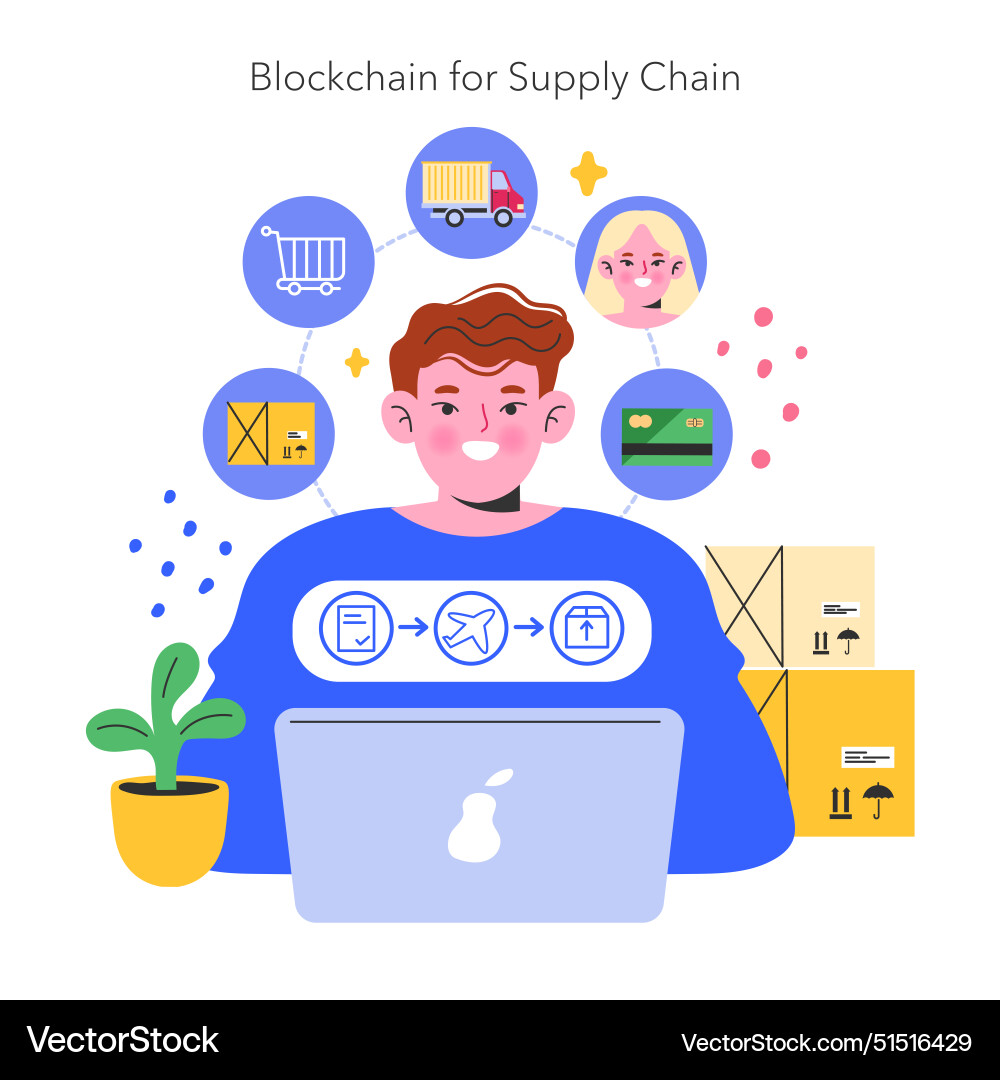 Retail tech flat Royalty Free Vector Image - VectorStock