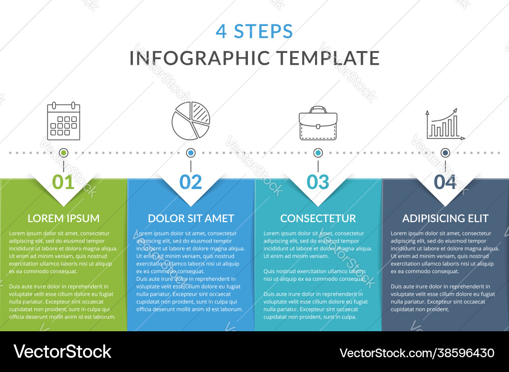 4 Step Process Infographic Template Royalty Free Vector