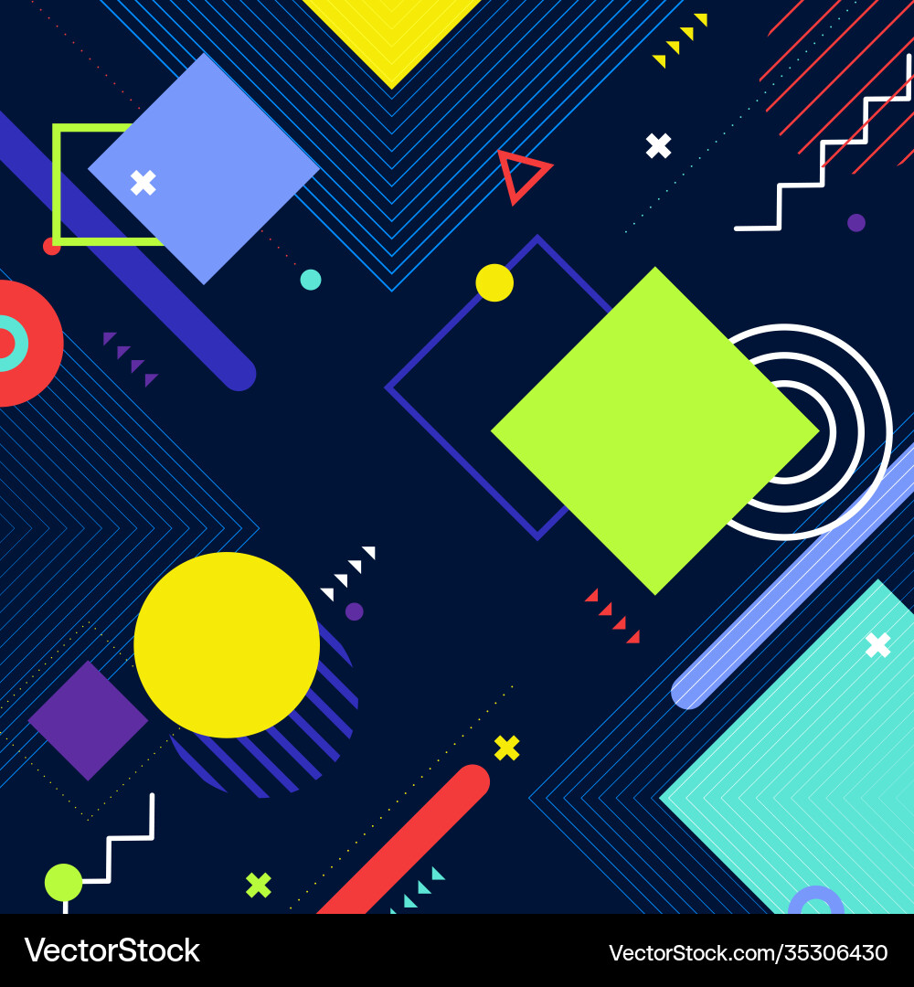 Abstract geometric futuristic colorful design Vector Image