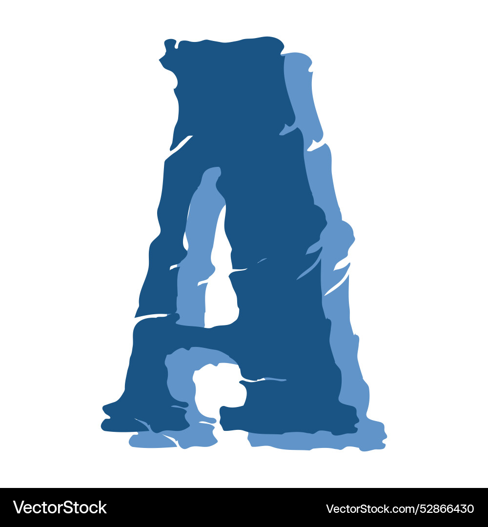 Art stone initial caps font capital letter Vector Image