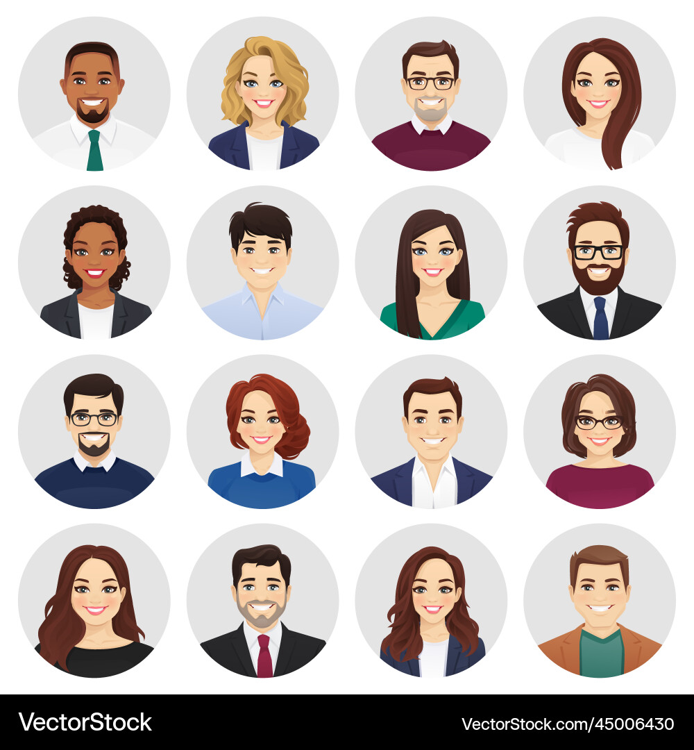 Business people avatar set Royalty Free Vector Image