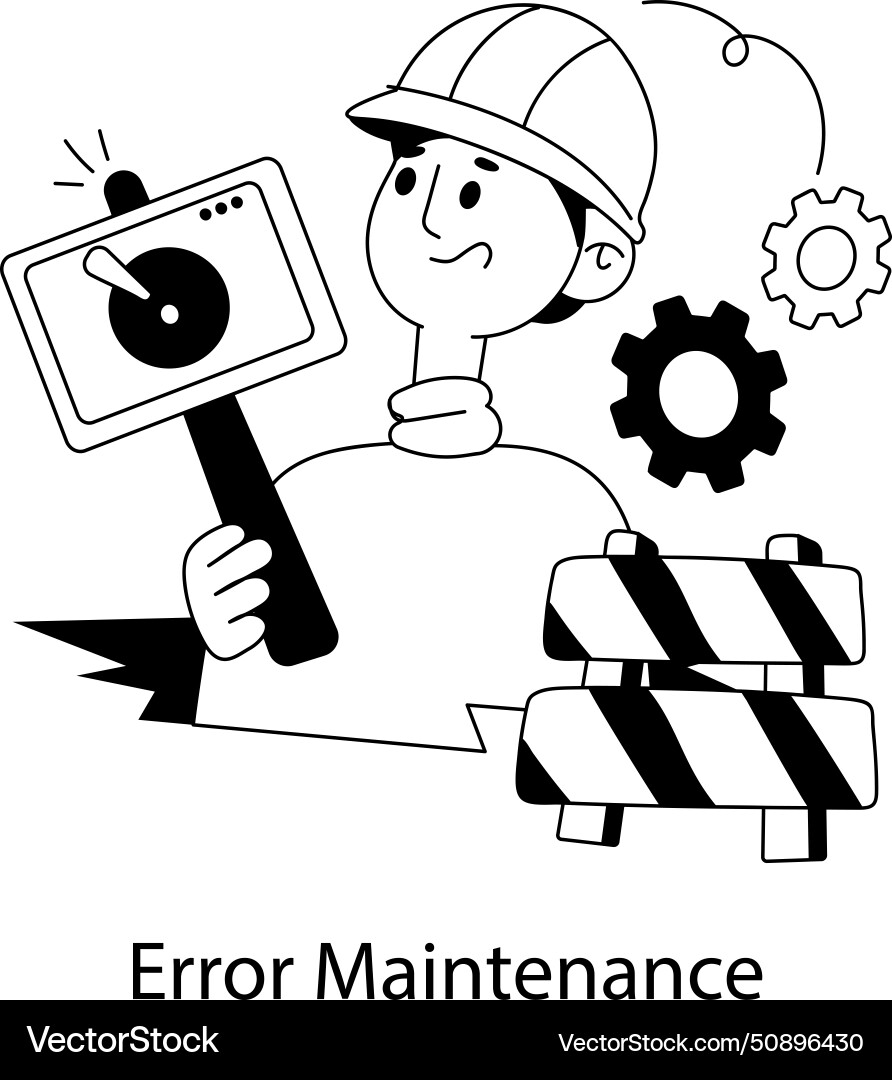 Error maintenance Royalty Free Vector Image - VectorStock