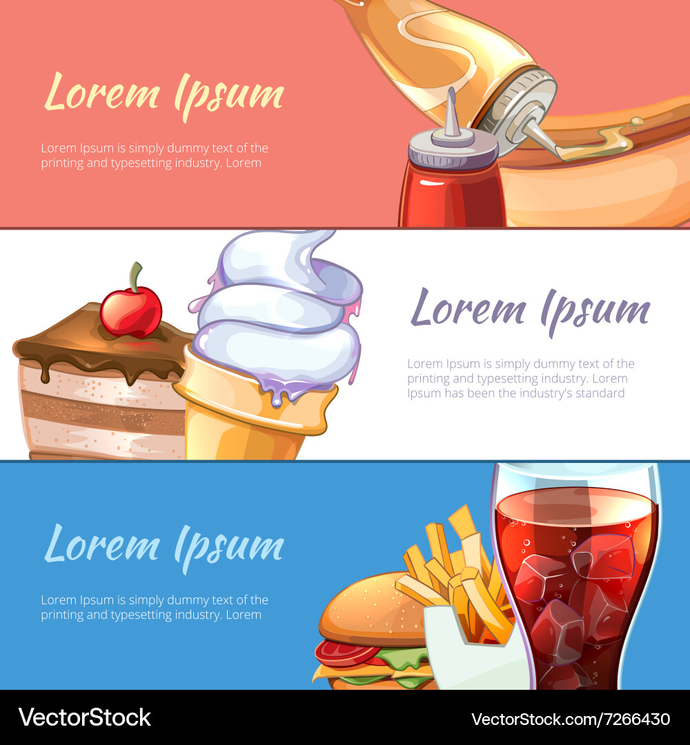 Fast Food Banners - Food & Beverage Royalty Free Vector