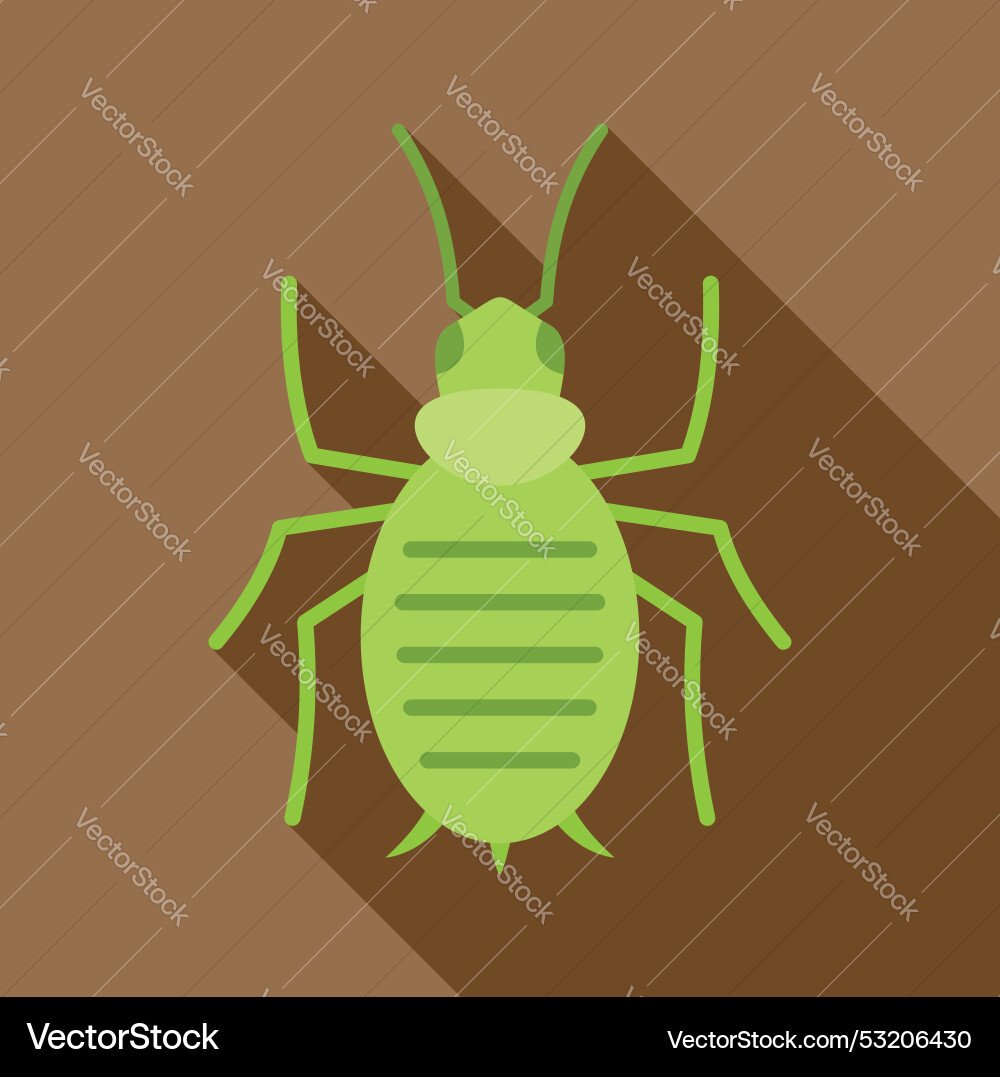 Green aphid insect pest with long antennae Vector Image