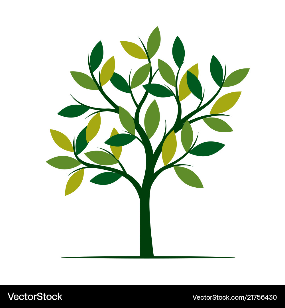 Green spring tree Royalty Free Vector Image - VectorStock