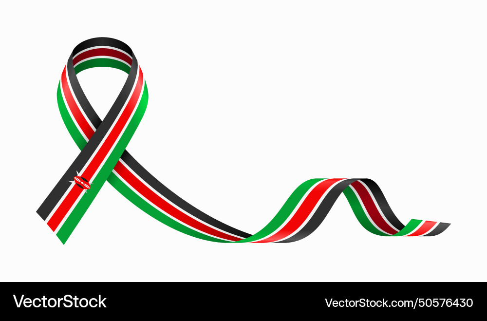 Kenyan flag stripe ribbon wavy background layout Vector Image
