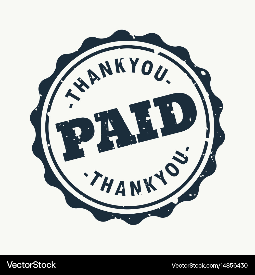 Paid sign stamp design Royalty Free Vector Image
