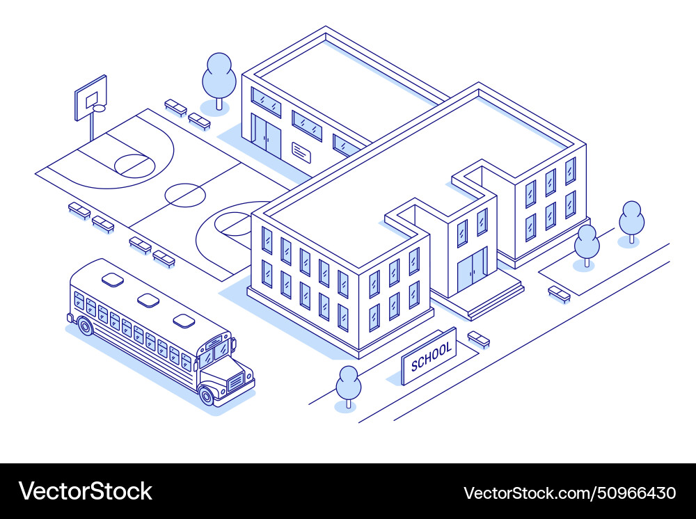 School college or university building Royalty Free Vector
