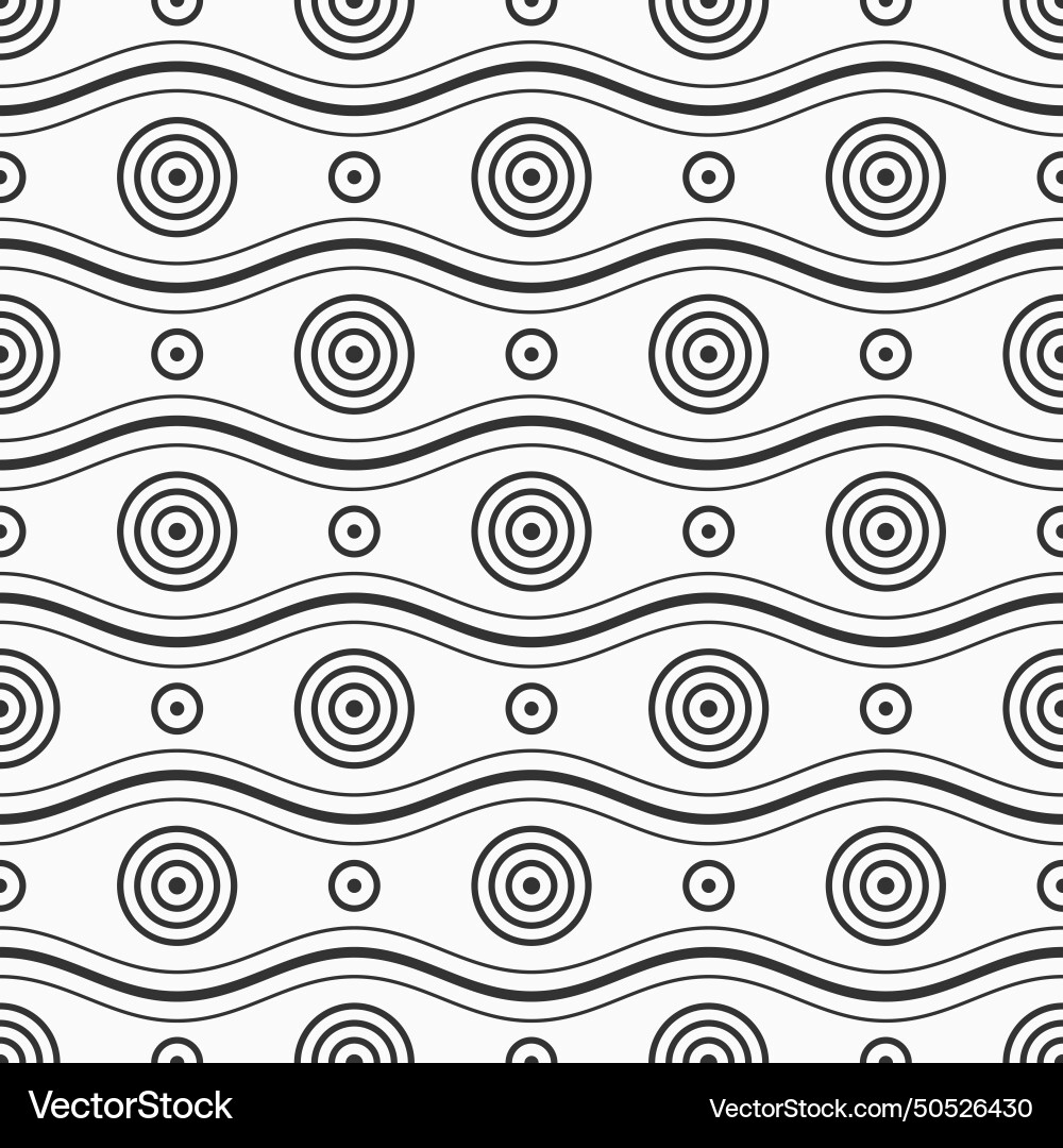 Seamless pattern with small circles dots and wavy Vector Image