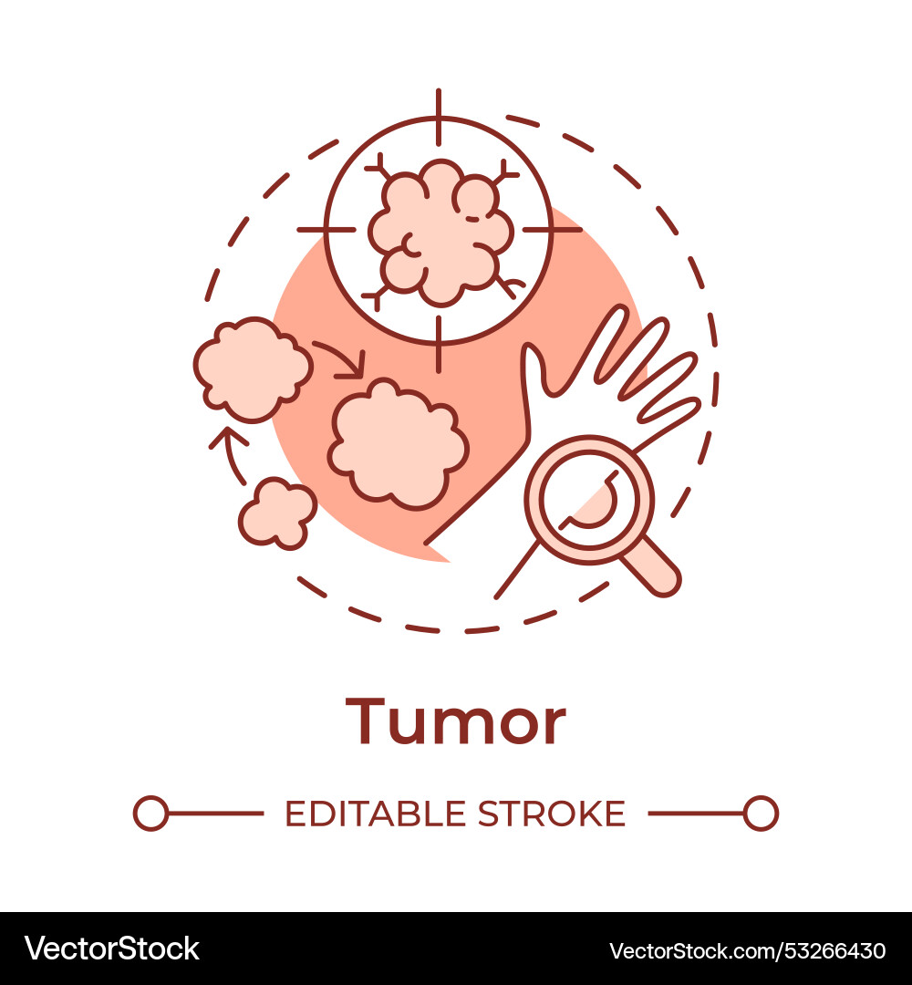 Tumor soft red concept icon Royalty Free Vector Image