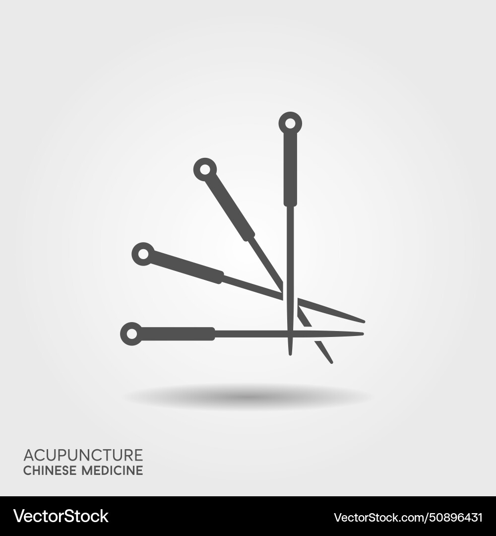 Acupuncture icon chinese needle alternative Vector Image