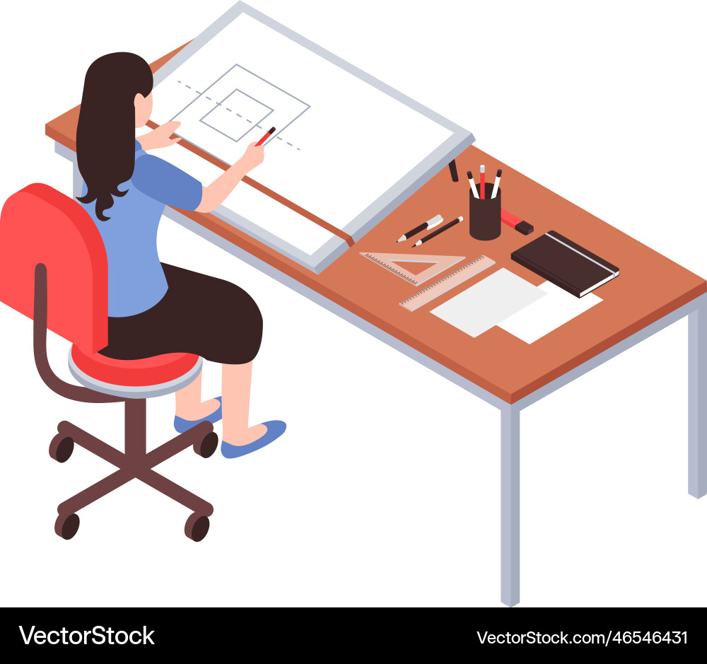 Architect isometric Royalty Free Vector Image - VectorStock
