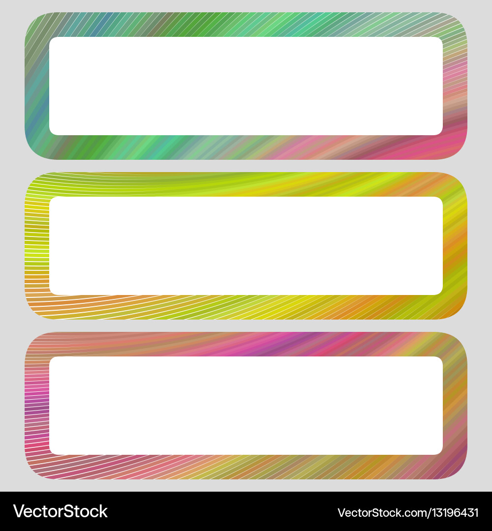 Colored digital art rounded shaped banner set Vector Image