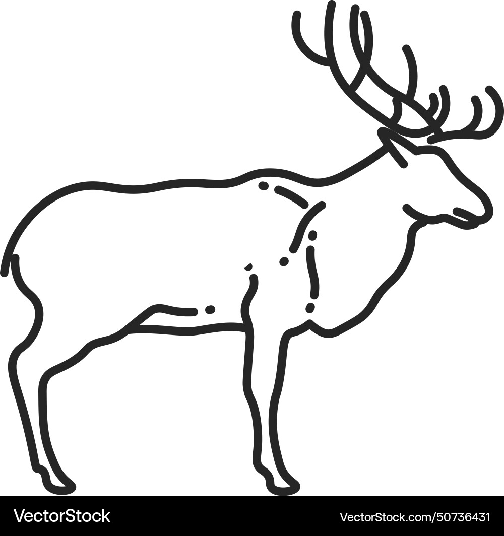 Deer line icon forest wild animal symbol Vector Image