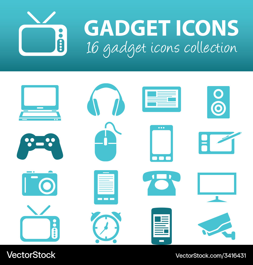 Gadget icons Royalty Free Vector Image - VectorStock