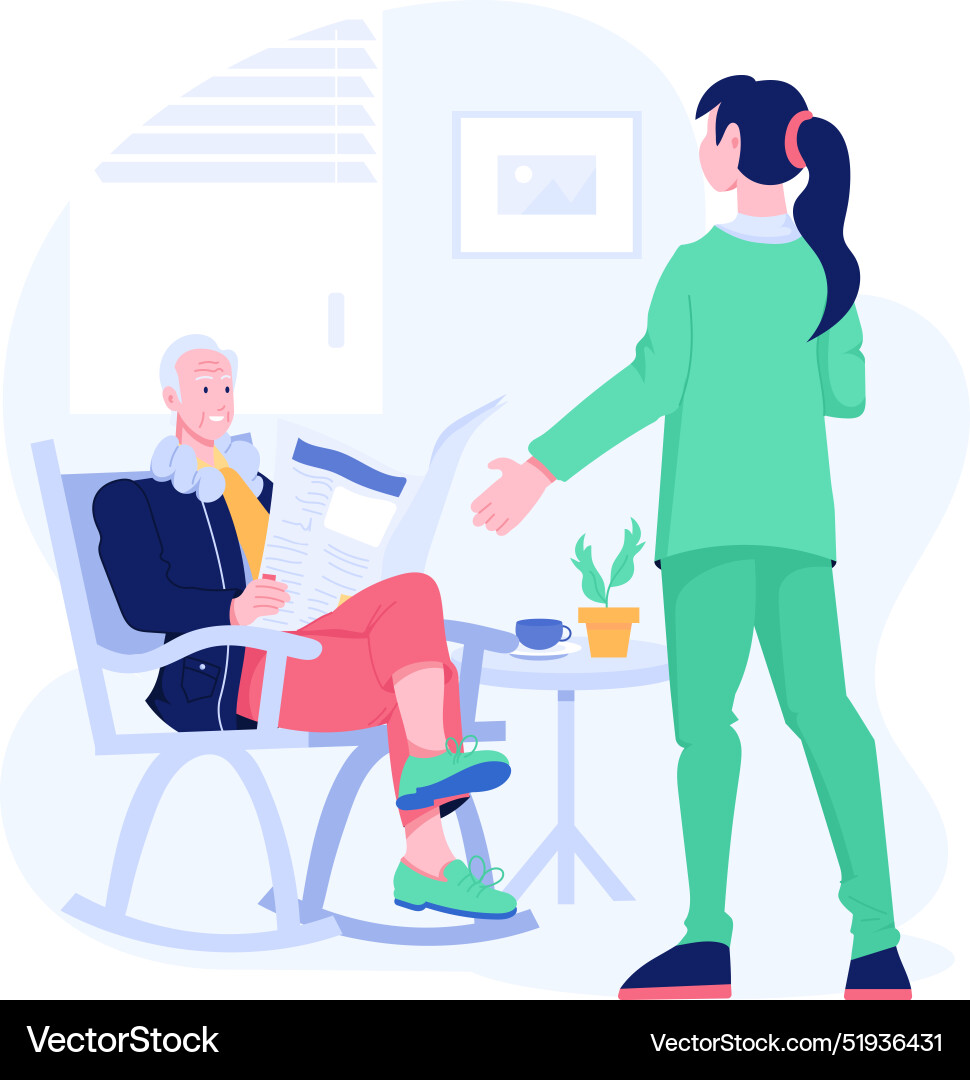 Geriatric nurse Royalty Free Vector Image - VectorStock