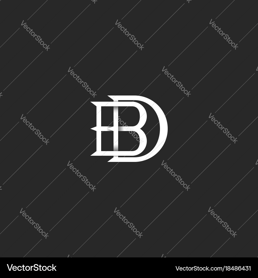 Letters bd logo monogram hipster mark for wedding Vector Image